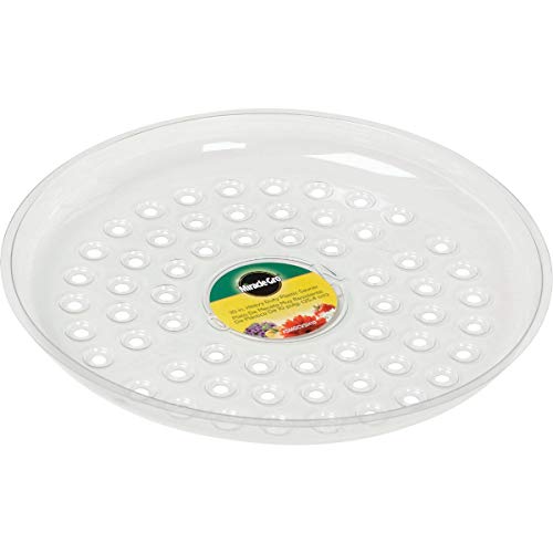 Miracle-Gro SMGCVSH10 10" Heavy Duty Plastic Saucer, Clear