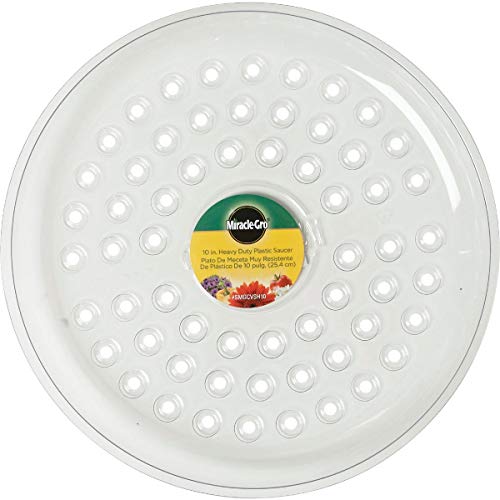 Miracle-Gro SMGCVSH10 10" Heavy Duty Plastic Saucer, Clear