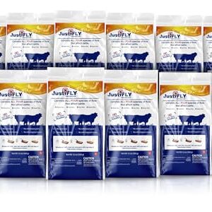 Champion USA JustiFLY Feedthrough Cattle Fly Control, 12 Pack | Non-Toxic Larvicide. Controls All Four Fly Species That Affect Cattle. Over 50 Million Head Treated