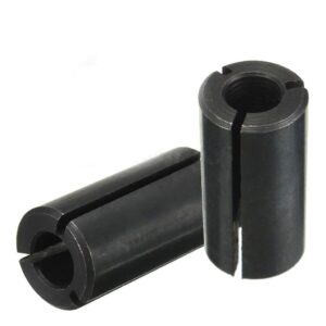 2pcs 1/2" to 1/4" router collet reduction sleeve tool bit - a3 carbon steel black