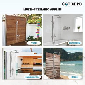 gotonovo Shower Faucet Sets SUS 304 Stainless Steel Rain Shower System 3 Triple Function with 8" Rain Shower Head Adjustable Handheld Shower Spray Brushed Nickel …