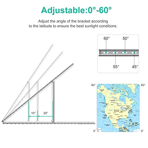 ECO-WORTHY 28 inch Adjustable Solar Panel Tilt Mount Mounting Rack Bracket Set Rack Folding Tilt Legs, Boat, RV, Roof Off Grid System (28'' Length)