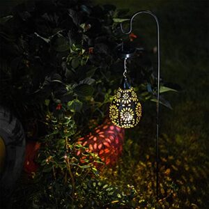 RUILAIYA Hanging Solar Lights Outdoor 2 Pack Garden Boho LED Flower Waterproof Decorative Metal Light for Porch Garden Outdoor (2 Pack)