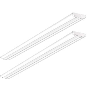 antlux 110w 8ft led wraparound ultra slim strip lights, 12600lm, 5000k, 8 foot led garage shop lights, flush mount warehouse office ceiling lighting fixture, fluorescent tube replacement, 2 pack