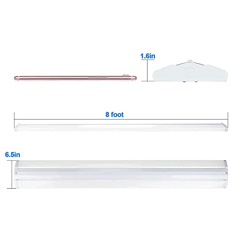 ANTLUX 110W 8FT LED Wraparound Ultra Slim Strip Lights, 12600LM, 5000K, 8 Foot LED Garage Shop Lights, Flush Mount Warehouse Office Ceiling Lighting Fixture, Fluorescent Tube Replacement, 2 Pack