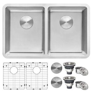 ruvati 28-inch undermount kitchen sink 50/50 double bowl 16 gauge stainless steel - rvm5077