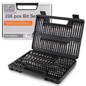 208 piece screwdriver bit set security bit chrome vanadium steel professional ended screw tools box by wulfpowerpro