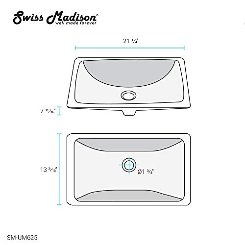 Swiss Madison Well Made Forever SM-UM625 Voltaire Undermount Sink, Glossy White