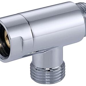 G-Promise All Metal 3 Way Diverter | Hose Fitting Tee | T Shape Adapter Connector for Angle Valve Hose | Bath Shower Arm | (Chrome)