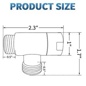 G-Promise All Metal 3 Way Diverter | Hose Fitting Tee | T Shape Adapter Connector for Angle Valve Hose | Bath Shower Arm | (Chrome)