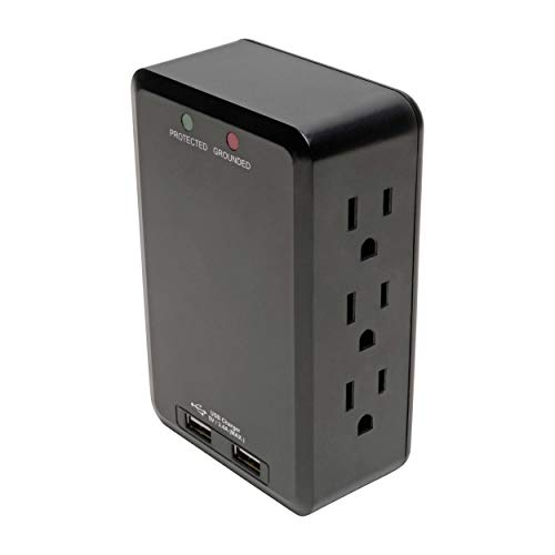 Tripp Lite Surge Protector TLP6SLUSBB 6 Outlet 2 USB Ports Direct Plug-In