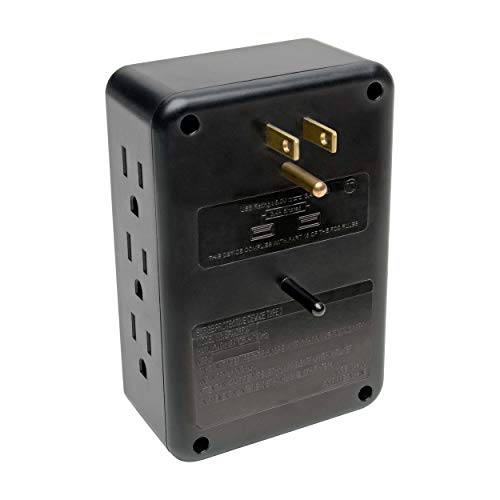 Tripp Lite Surge Protector TLP6SLUSBB 6 Outlet 2 USB Ports Direct Plug-In