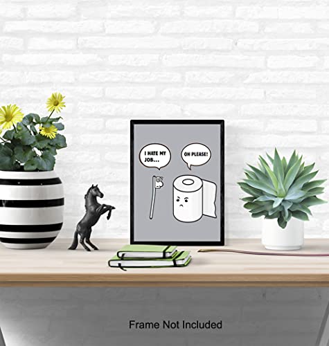 Bathroom Typography Art Print Wall Art Poster - Chic Modern Home Decor for Bath - Makes a Great Gag Gift or Funny Housewarming Gift - 8x10 Photo- Unframed