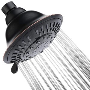 bright showers shower head high pressure rain showerhead 5 spray setting fixed shower head angle adjustable bathroom showerhead, oil rubbed bronze