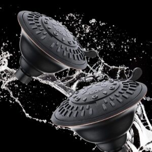 BRIGHT SHOWERS Shower Head High Pressure Rain Showerhead 5 Spray Setting Fixed Shower head Angle Adjustable Bathroom Showerhead, Oil Rubbed Bronze