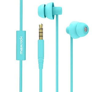 maxrock sleep earplugs - noise isolating ear plugs sleep earbuds headphones with unique total soft silicone perfect for insomnia, side sleeper, snoring, air travel, meditation & relaxation (acid blue)