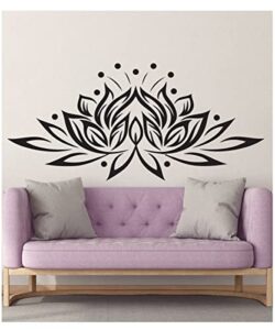 lotus flowers wall decal. namaste vinyl sticker. boho decals. mehndi decal. yoga studio wall decor. bohemian bedroom decor. living room wall art n22