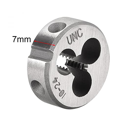 uxcell 10-24 UNC Round Die, Machine Thread Right Hand Threading Die, Alloy Tool Steel Screw Thread Cutting Die, 2pcs