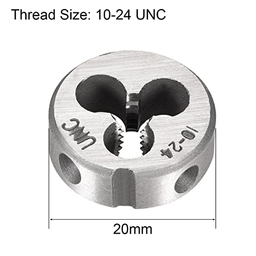 uxcell 10-24 UNC Round Die, Machine Thread Right Hand Threading Die, Alloy Tool Steel Screw Thread Cutting Die, 2pcs