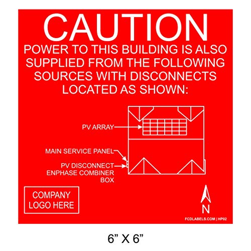 FCD Labels HP02 Custom Red and White Acrylic Solar House Placard with Adhesive Backing (6 inches x 6 inches)