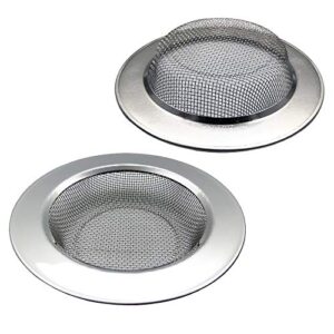 y-lenarz kitchen sink strainer, 2pcs stainless steel large wide rim 4.3" diameter drain filter, drain stopper for kitchen sinks