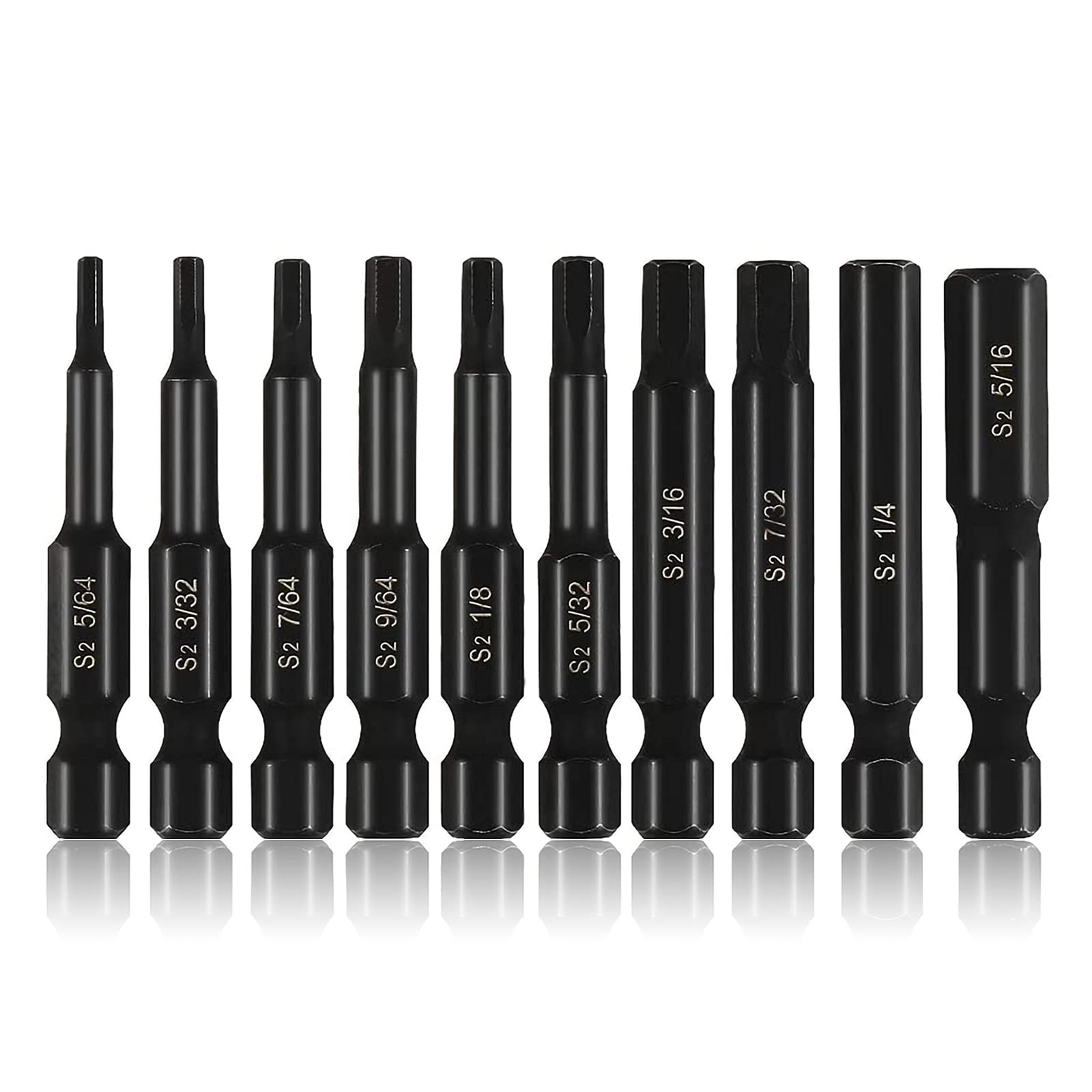 COMOWARE Allen Wrench Drill Bit Set - Hex Bits Set, Magnetic Tips, Quick Release, 10 Pieces