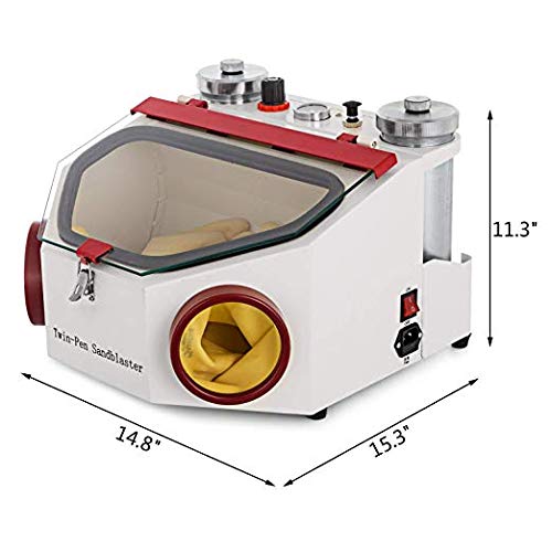 Aries Outlets Lab Sandblaster with 2 Pen + 2 Tanks Large View Window Machine