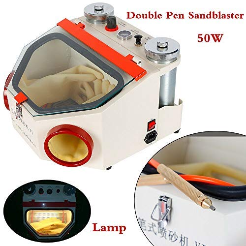 Aries Outlets Lab Sandblaster with 2 Pen + 2 Tanks Large View Window Machine