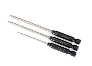 traxxas 8715 - speed bit set, hex driver, 3-piece straight (1.5mm, 2.0mm, 2.5mm), 1/4' drive, metric