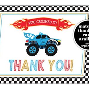 Monster Truck Birthday Party Invitations - Set of 20 with envelopes