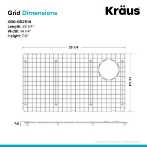 KRAUS KBG-GR2514 Bellucci Series Stainless Steel Kitchen Sink Bottom Grid with Soft Rubber Bumpers for 30-inch Kitchen Sink