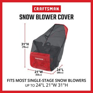 Craftsman Single Stage Gas Snow Blower Cover, Black/red