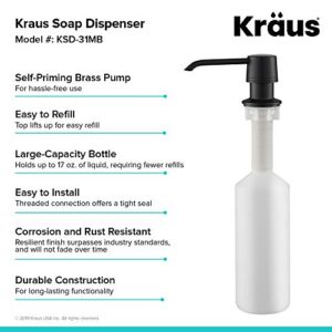 KRAUS Kitchen Soap and Lotion Dispenser in Matte Black, KSD-31MB