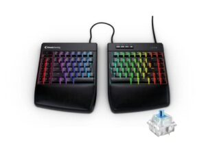 kinesis usb gaming freestyle edge rgb split mechanical keyboard (mx blue)