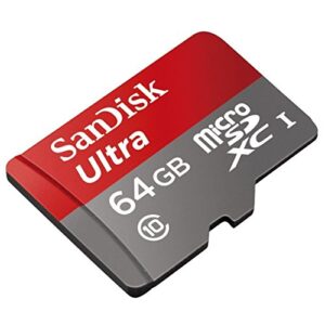 SanDisk 64GB SDXC Micro Ultra Memory Card Works with Samsung Galaxy A10, A20, A70 Cell Phone Class 10 (SDSQUAR-064G-GN6MN) Bundle with (1) Everything But Stromboli MicroSD and SD Card Reader