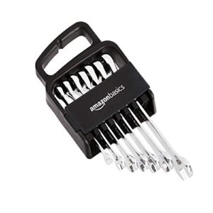 amazon basics ratcheting combination wrench set - metric, 7-piece