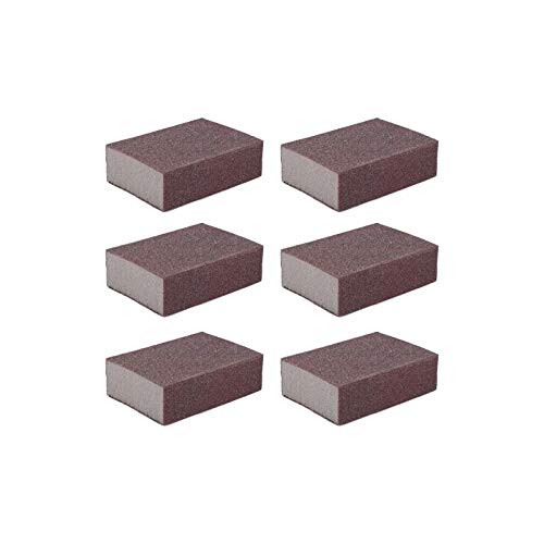 Liyafy Sponge Emery Cloth Sandpaper Blocks Buffing Diamond Polishing Pads Hand Sanding Tool 6pcs (220 Grit)