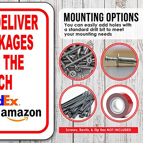 Please Deliver All Packages Inside the Porch - Sign for Delivery Driver, Delivery Instructions for My Packages from Amazon, FedEx, USPS, UPS - Indoor Outdoor Delivery Signs for Home, Office, 8.5"x10"