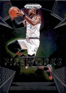 2018-19 prizm fireworks basketball #8 dwyane wade miami heat official nba trading card from panini