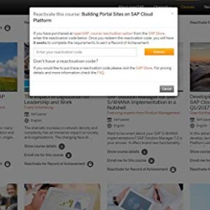 openSAP Reactivation Code [Online Code]