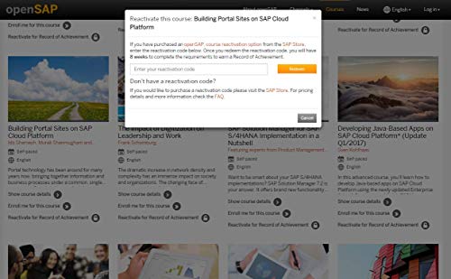 openSAP Reactivation Code [Online Code]