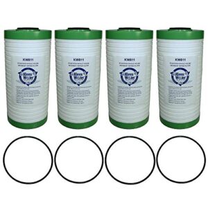 kleenwater filters compatible with aqua-pure ap811, ap801, 4 1/2 x 9 7/8 inch, 25 micron, 4-pack, includes 4 o-rings compatible with aqua pure ap801