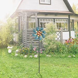 MUMTOP Wind Spinner 45" Wind Sculptures for Patio Lawn and Garden Let You Feel Different Visual Effects and Relax Your Mood Gift(Cyan)