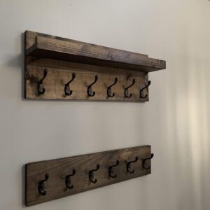 Coat Rack SET of 2 (Choose your Length) Towel RackEntryway Organizer Wall Mounted