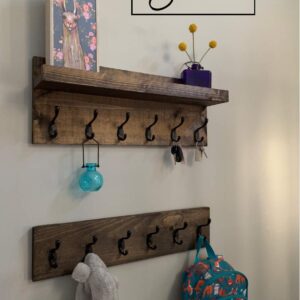 Coat Rack SET of 2 (Choose your Length) Towel RackEntryway Organizer Wall Mounted