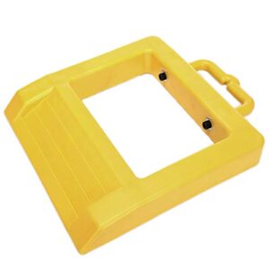 homeon wheels pallet truck chock heavy duty pallet jack stopper 14.2" length x 11.6" width x 2" height yellow (1 pack)