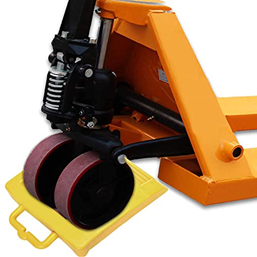 Homeon Wheels Pallet Truck Chock Heavy Duty Pallet Jack Stopper 14.2" Length x 11.6" Width x 2" Height Yellow (1 Pack)