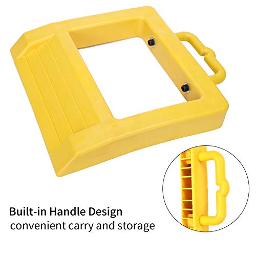 Homeon Wheels Pallet Truck Chock Heavy Duty Pallet Jack Stopper 14.2" Length x 11.6" Width x 2" Height Yellow (1 Pack)