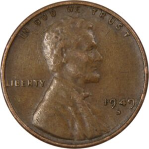 1949 s lincoln wheat cent ag about good bronze penny 1c coin collectible