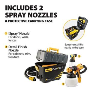 Wagner Spraytech 0529091 FLEXiO 5000 Stationary HVLP Paint Sprayer, Sprays Most Unthinned Latex, Includes two Nozzles, iSpray Nozzle and Detail Finish Nozzle, Complete Adjustability for All Needs